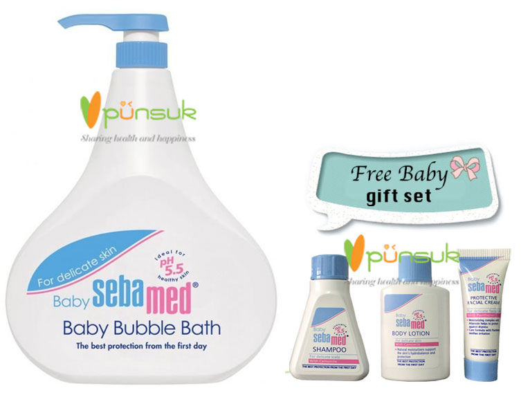 SEBAMED : BABY SEBAMED BABY BUBBLE BATH (PUMP) 1000 ml. + Baby Gift Set